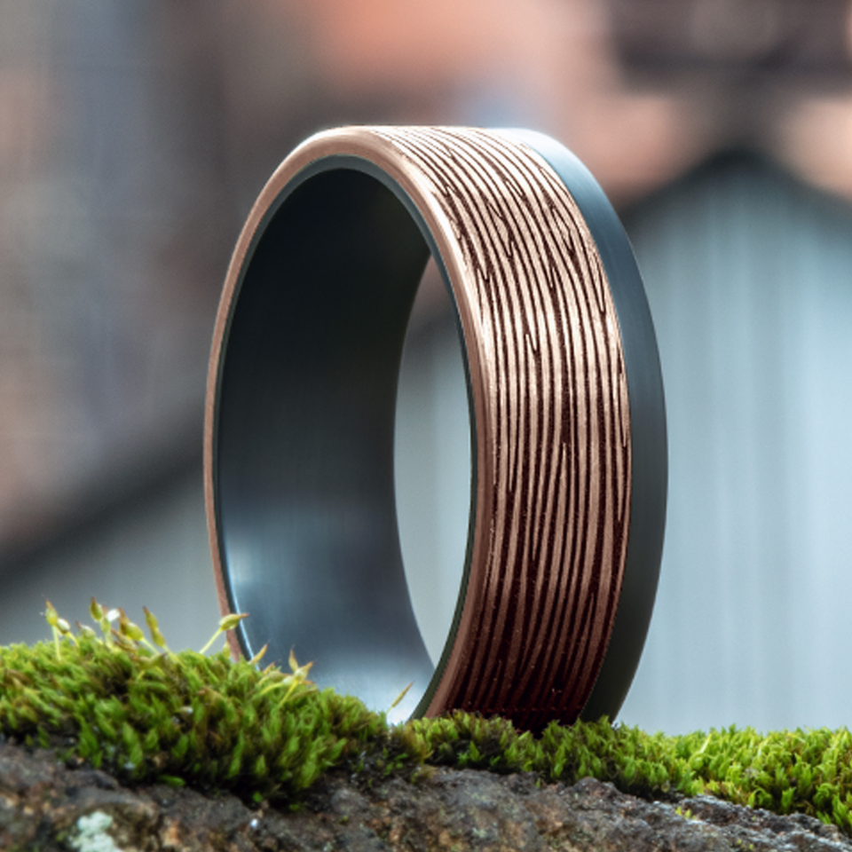 The Dogwood, 8mm - Platinum/14K Rose | Benchmark Rings