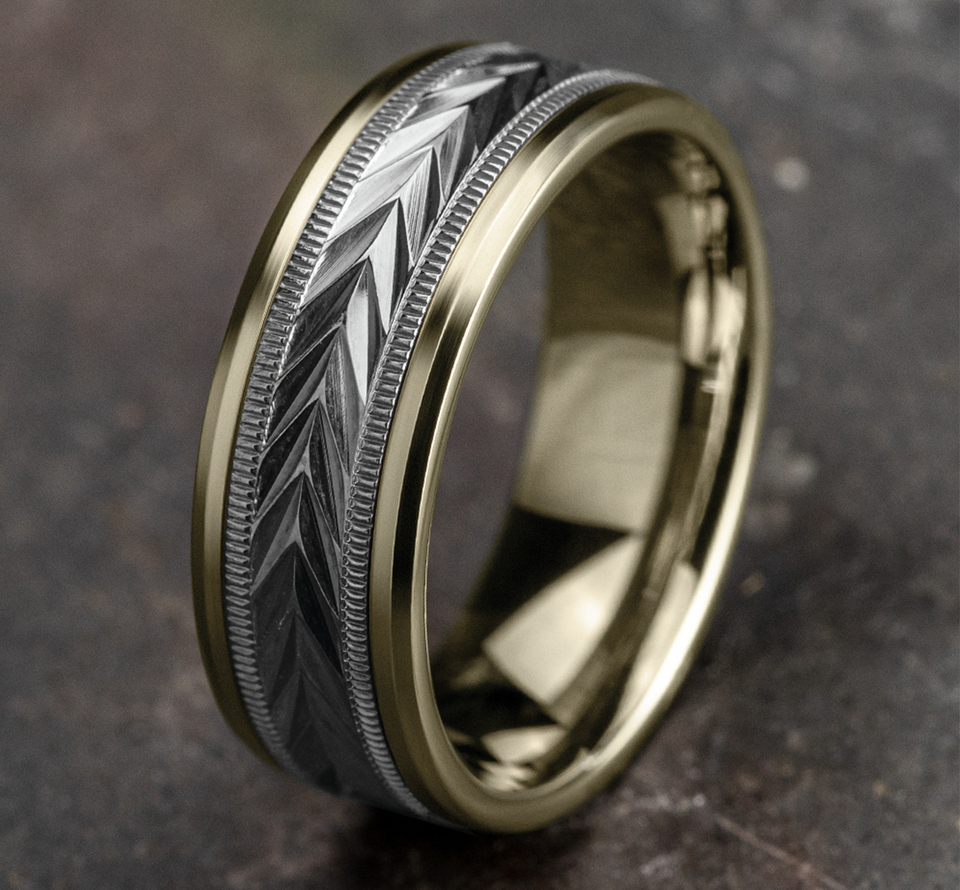 The Elector, 8mm - 14K Yellow/White | Benchmark Rings