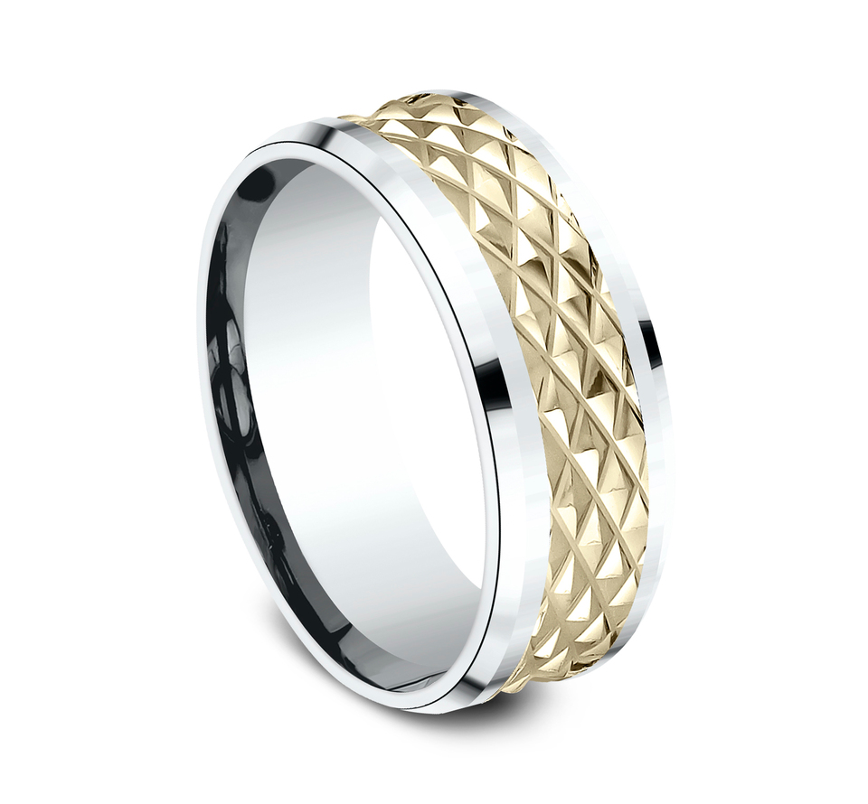 The Luxor, 8mm - 14K White/Yellow | Benchmark Rings