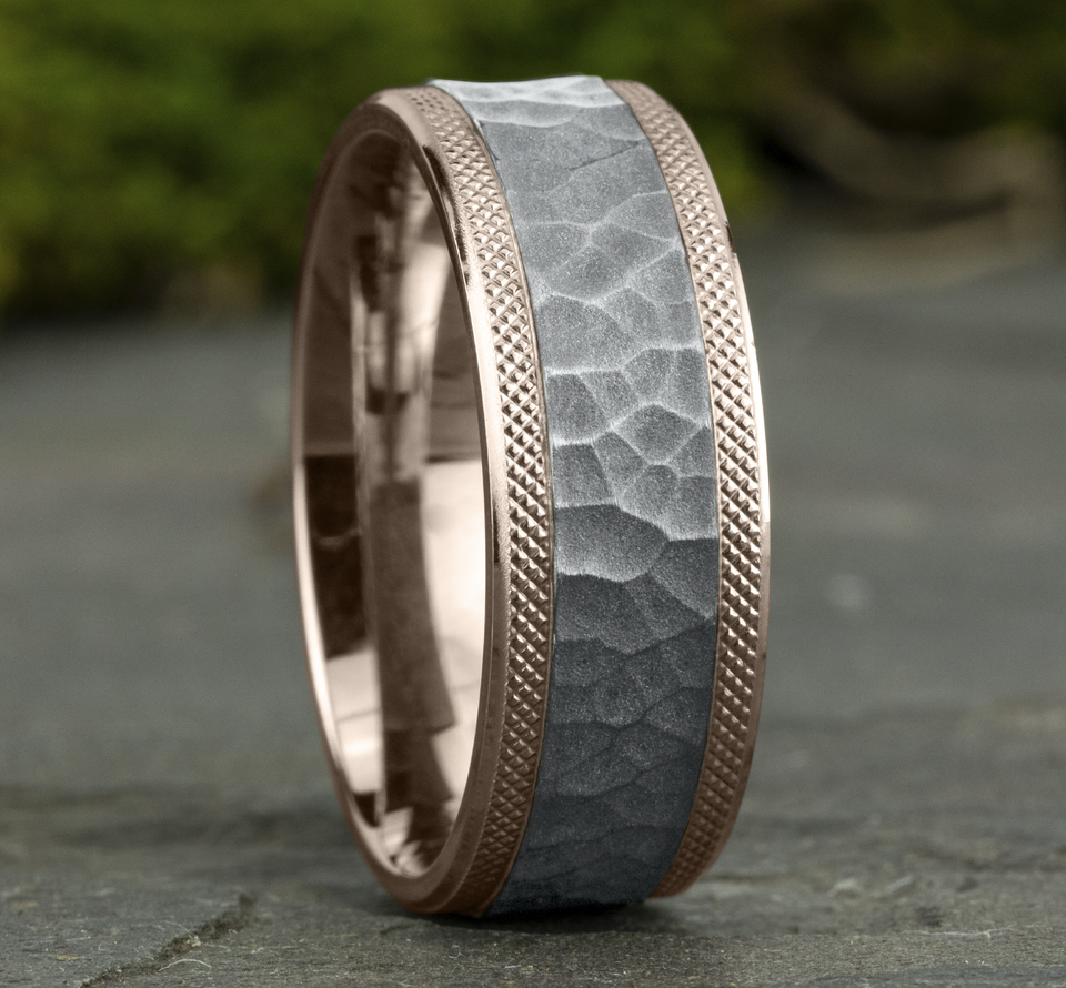 The Rogue, 8mm - 14K White/Rose | Benchmark Rings