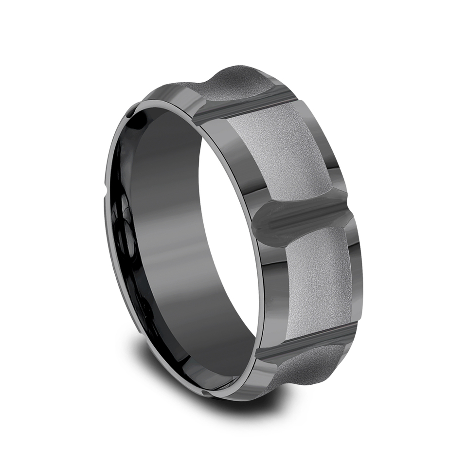 The Gambit, 7mm - Black Titanium | Benchmark Rings