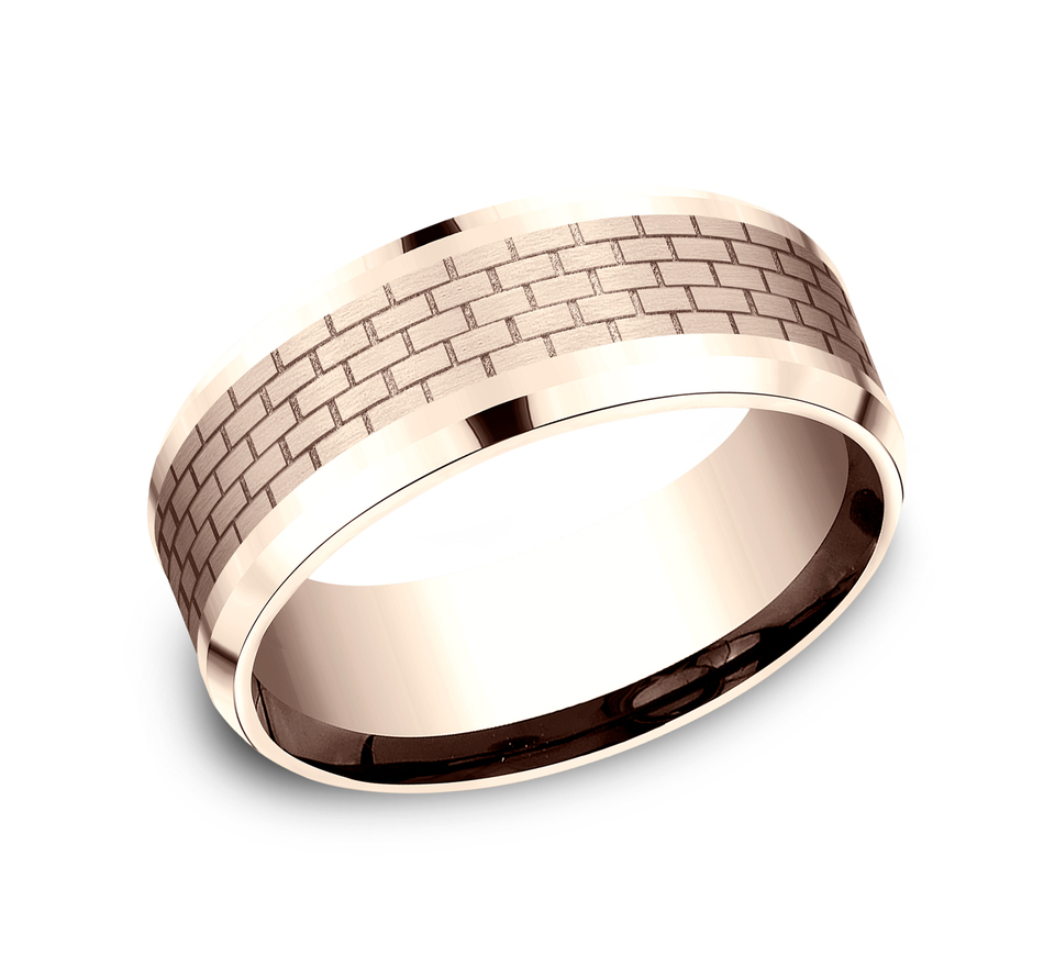 The Lennon, 8mm - 14K Rose | Benchmark Rings
