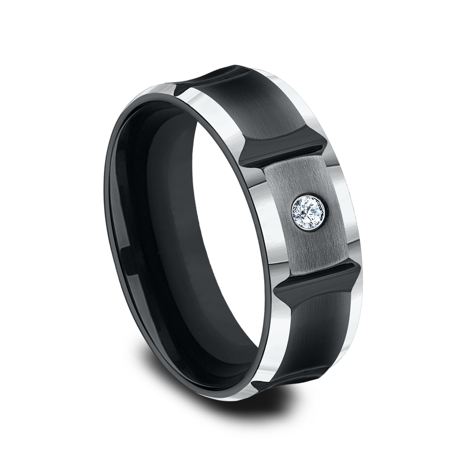The Gambit, 7mm - Black Titanium | Benchmark Rings