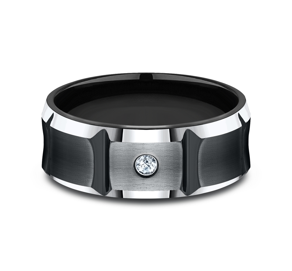 The Gambit, 7mm - Black Titanium | Benchmark Rings
