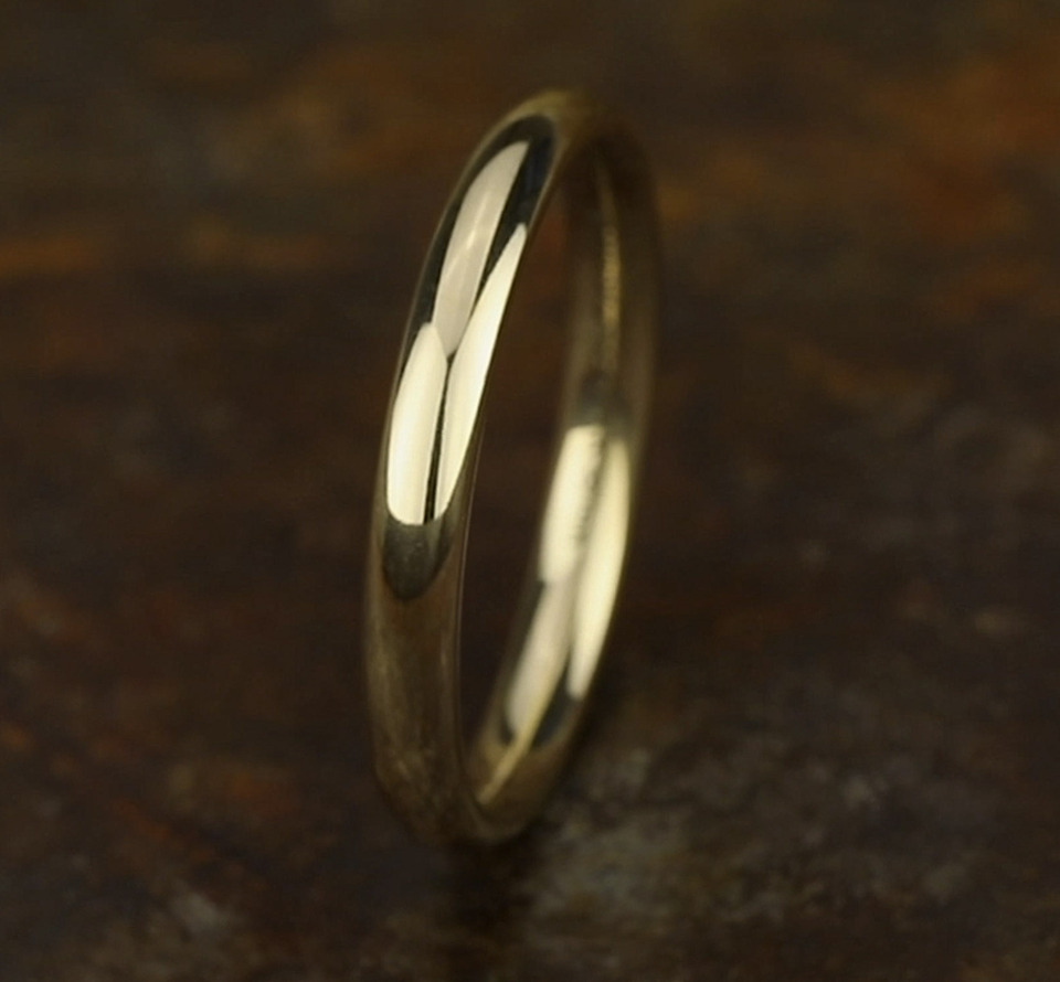 High Dome Comfort Fit, 3mm - 14K Yellow | Benchmark Rings
